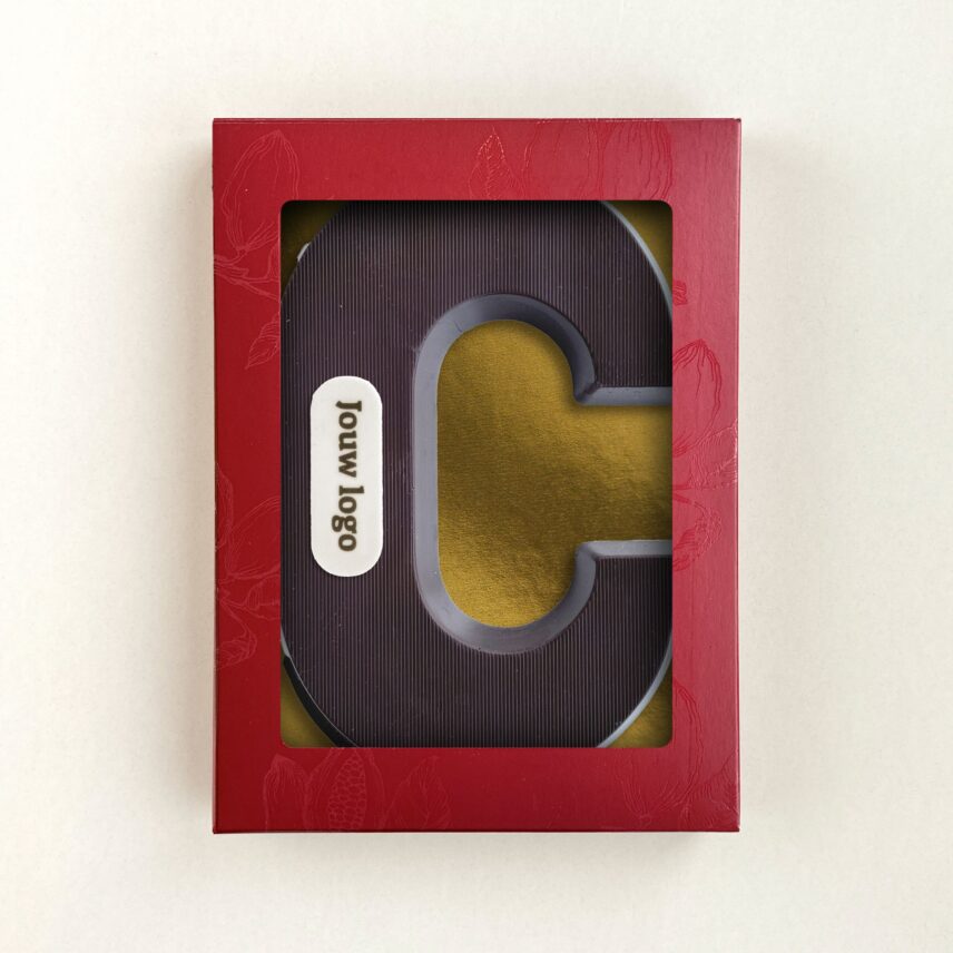 LogoLetter C puur 200 gram | Chocolade met logo